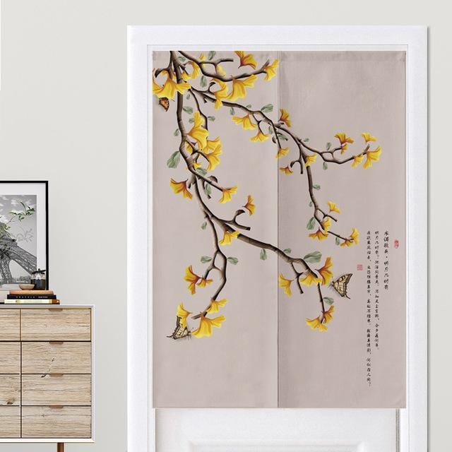Yellows Flowers Chinese Curtains | Teng Shop